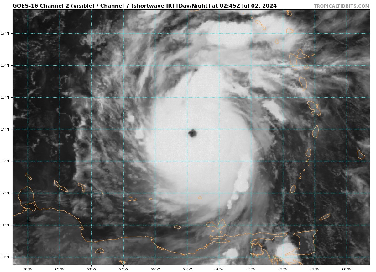 Hurricane Beryl 5pm 07/02/2024 Update